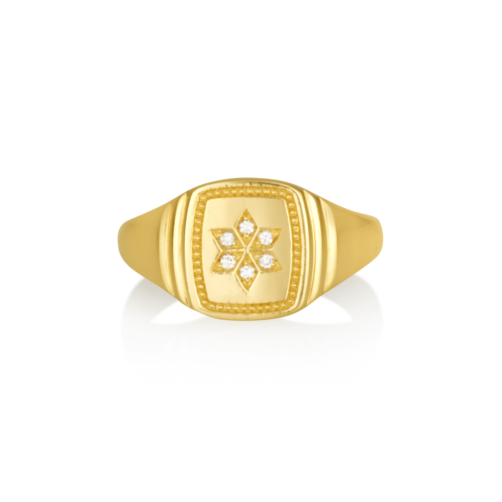 Star of David Flake Stamp Ring - Malka Jewelry