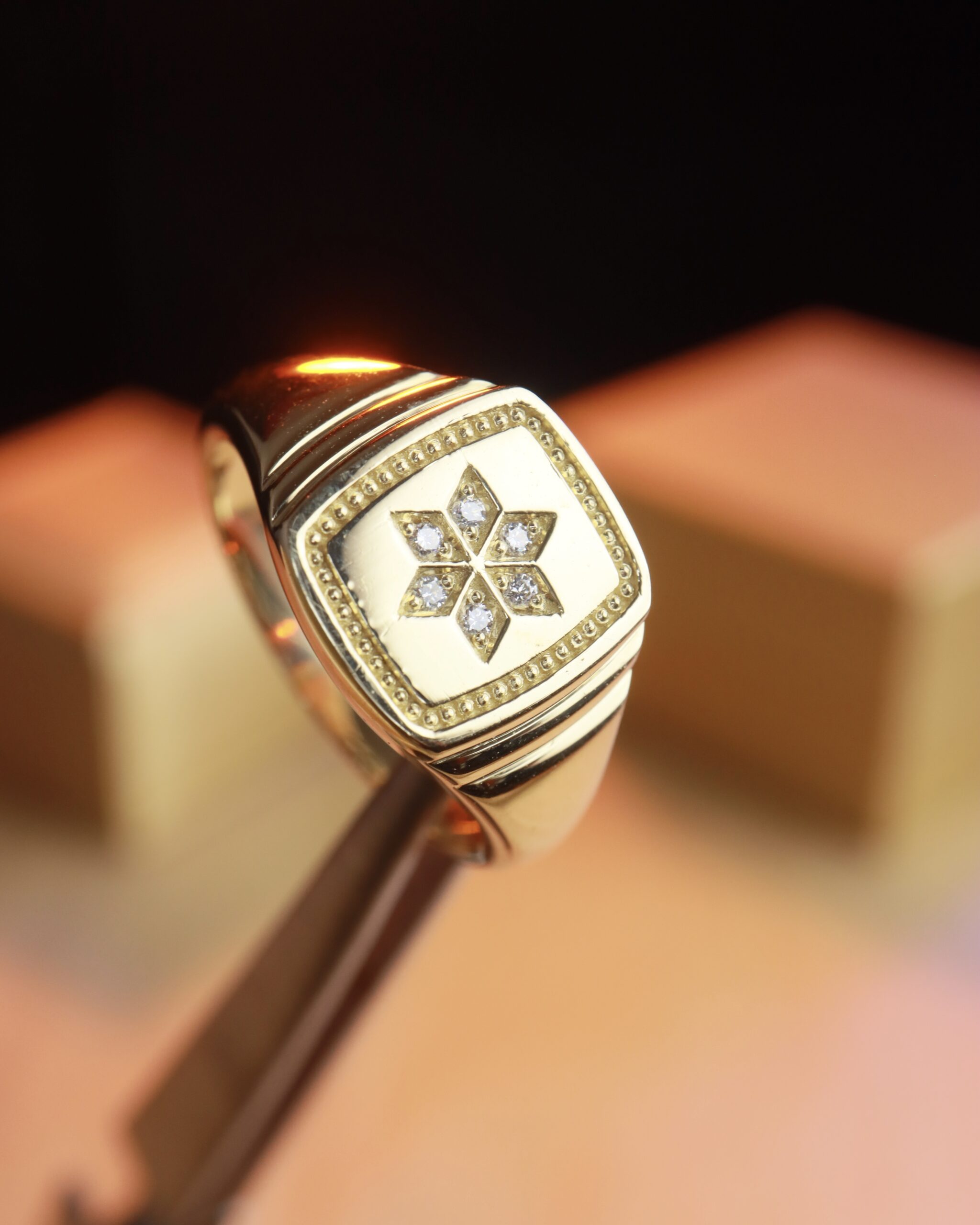 Star of David Flake Stamp Ring - Malka Jewelry