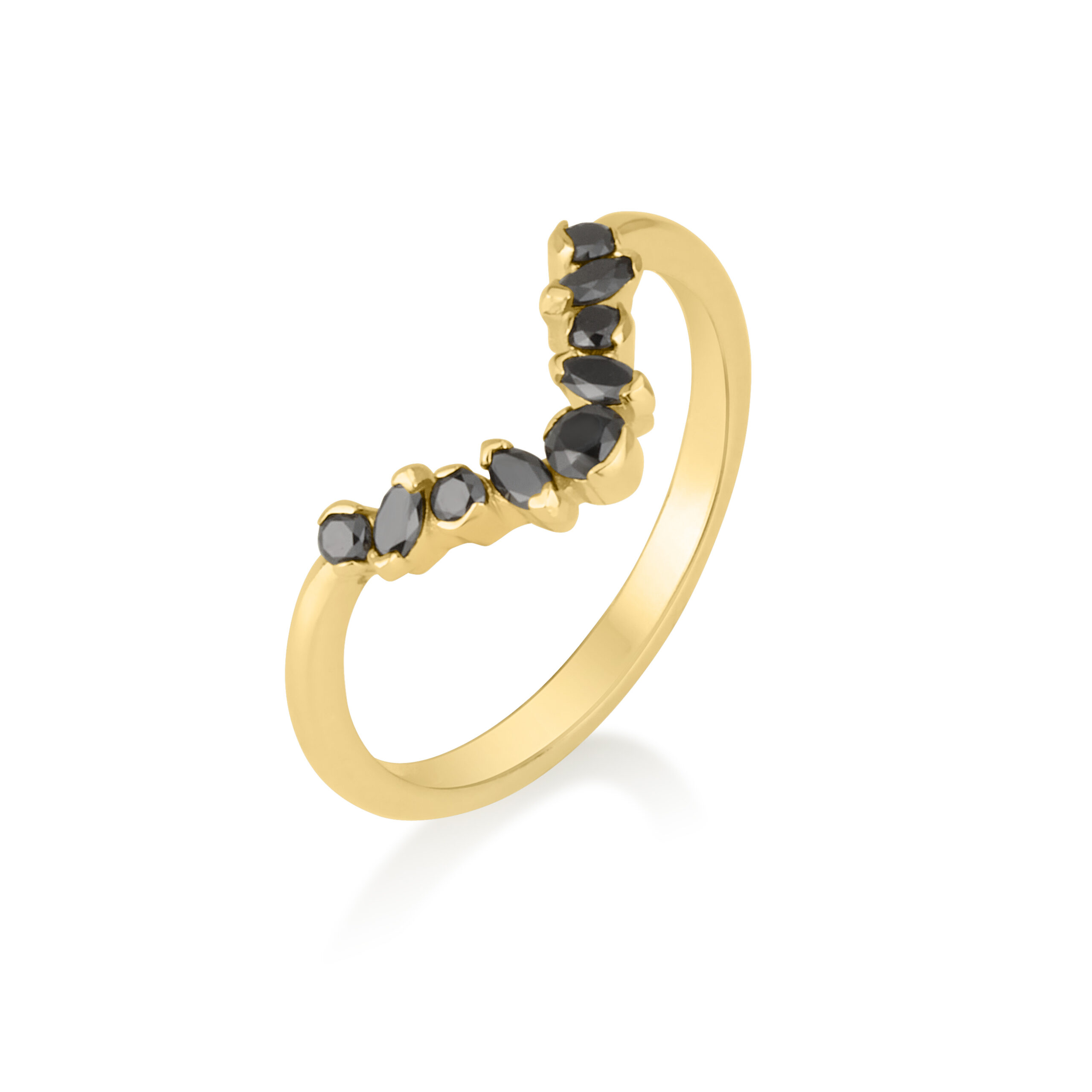 Valerie Ring in Black Diamonds - Malka Jewelry