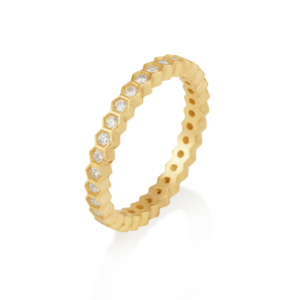 Deborah Ring in White Diamonds - Malka Jewelry