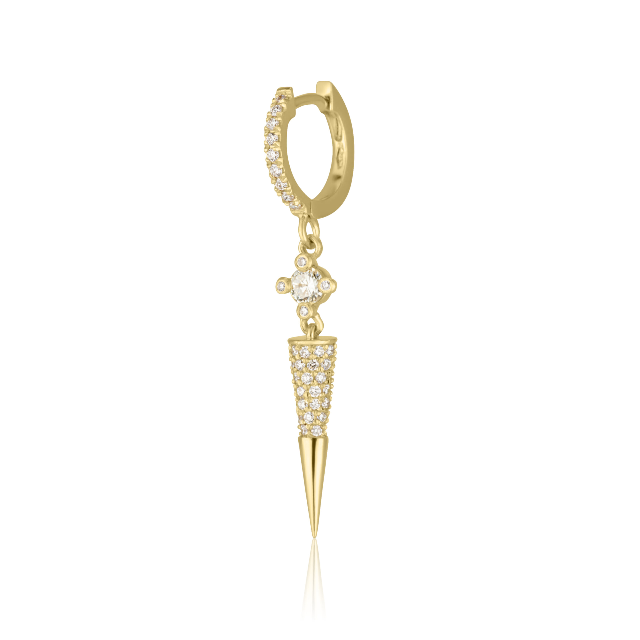 360 Spike Earring in White Diamonds - Malka Jewelry
